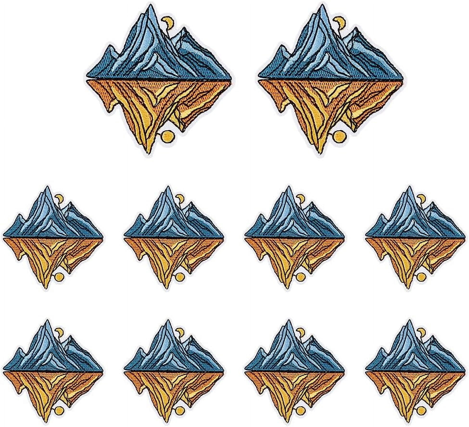 10Pcs Moon/Sun Mountain Landscape Tourism Computerized Embroidery Cloth ...