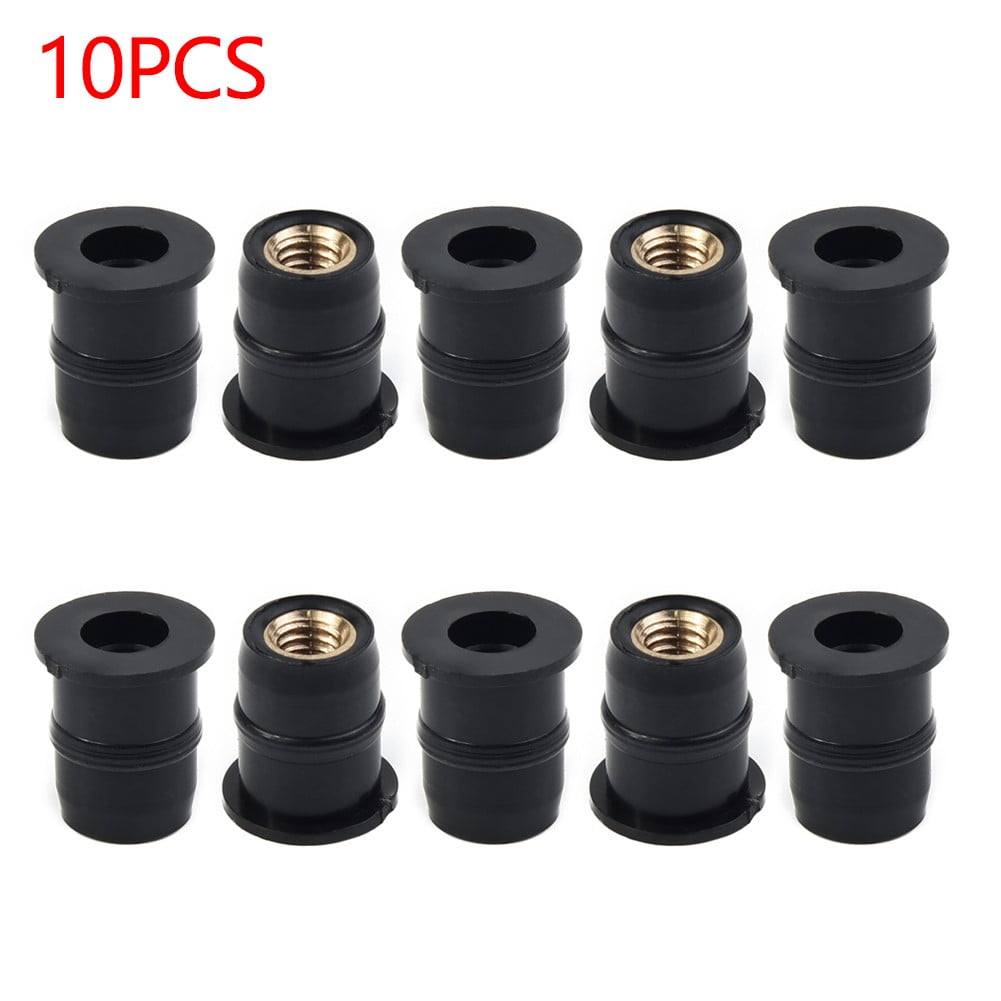 10Pcs Motorcycle Windshield Rubber Nuts M5 Vibration Damper Panel ...