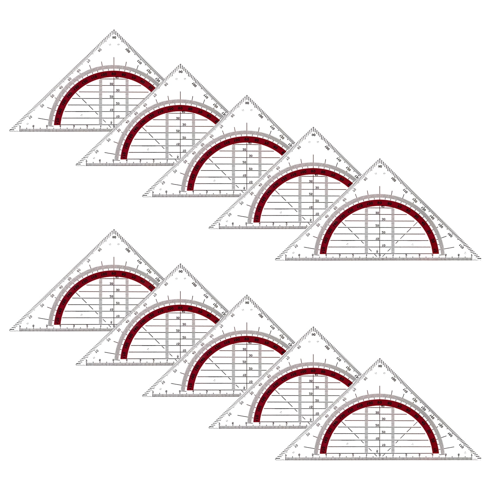 10Pcs Multifunction Set Square Buil in Protractor Geometry Measuring ...