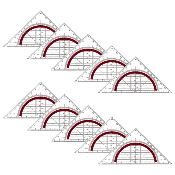 10Pcs Multifunction Set Square Buil in Protractor Geometry Measuring ...