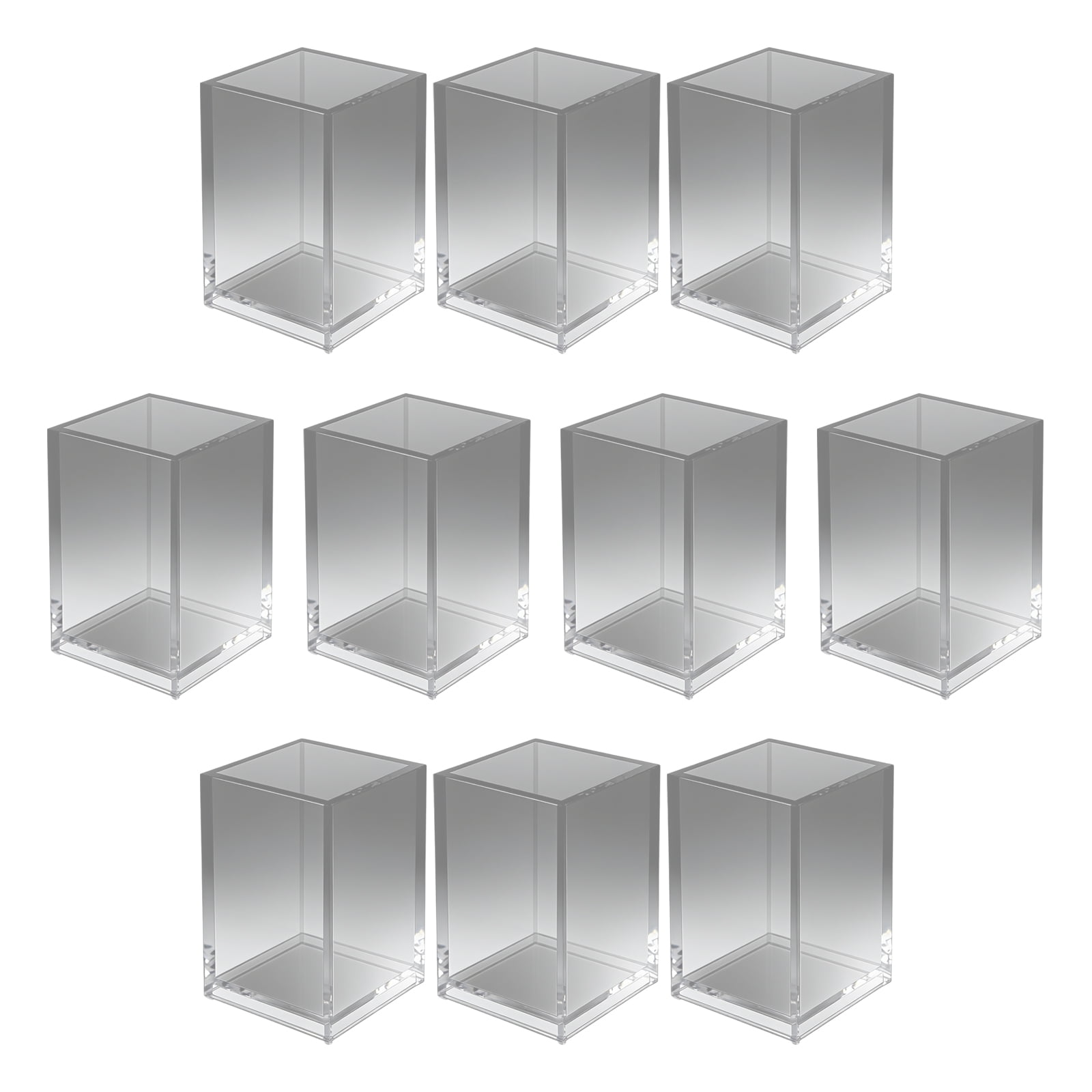 10Pcs Multifunctional Pen Organiser Stackable Clear Acrylic Pencil Cup ...