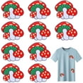 10Pcs Mushroom with Polka dot Lovely Cartoon Sew Iron on Embroidered ...