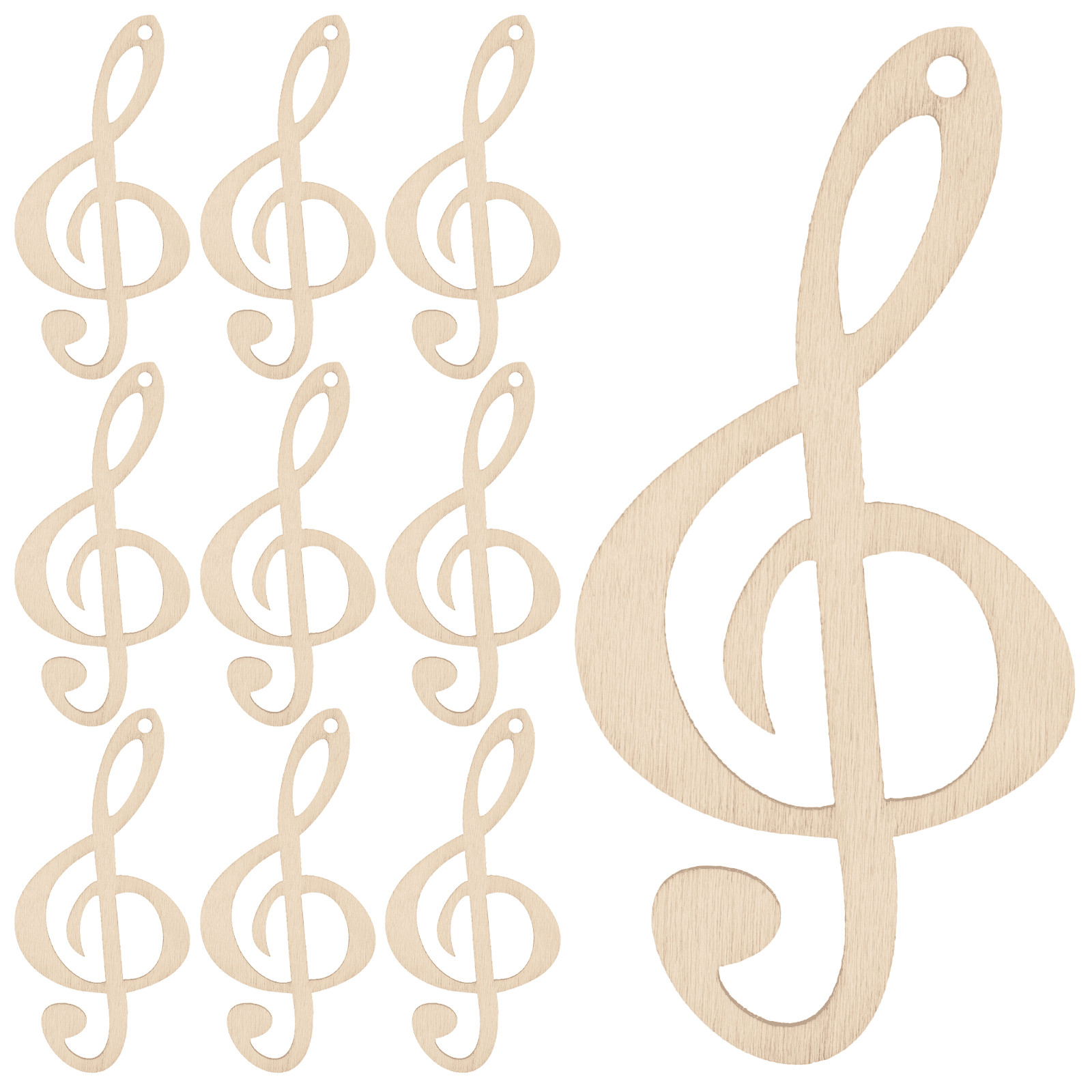 10Pcs Music Note Wooden Slices Unfinished Wood Pieces DIY Crafts Making ...