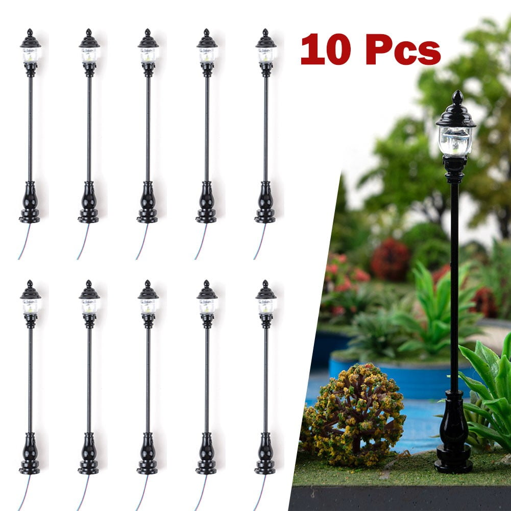 10Pcs N Scale 1:160 Model Railway Led Street Light Garden Light Model ...
