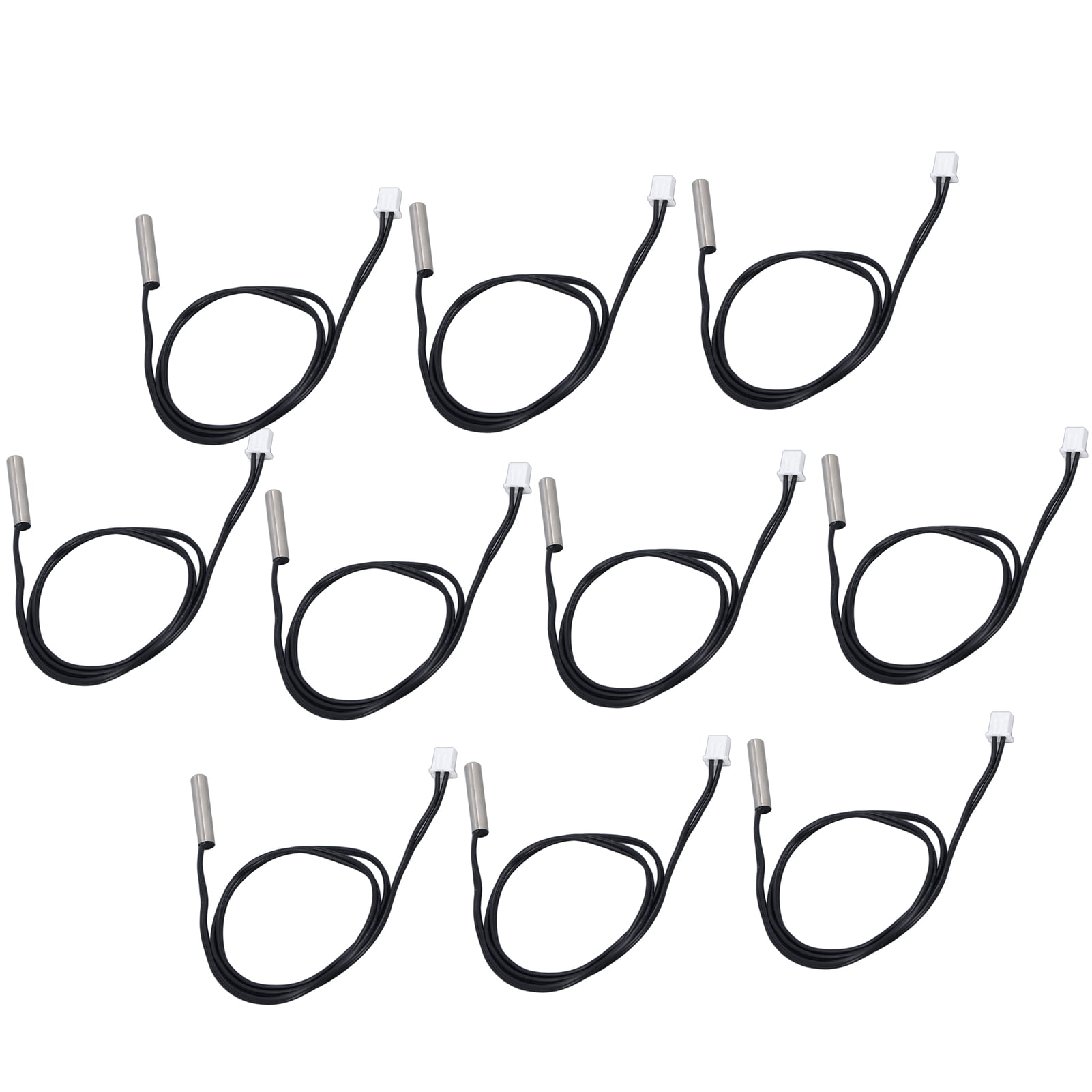 10Pcs NTC Thermistor Temperature Sensor Probe 5x25mm Cylindrical Head ...