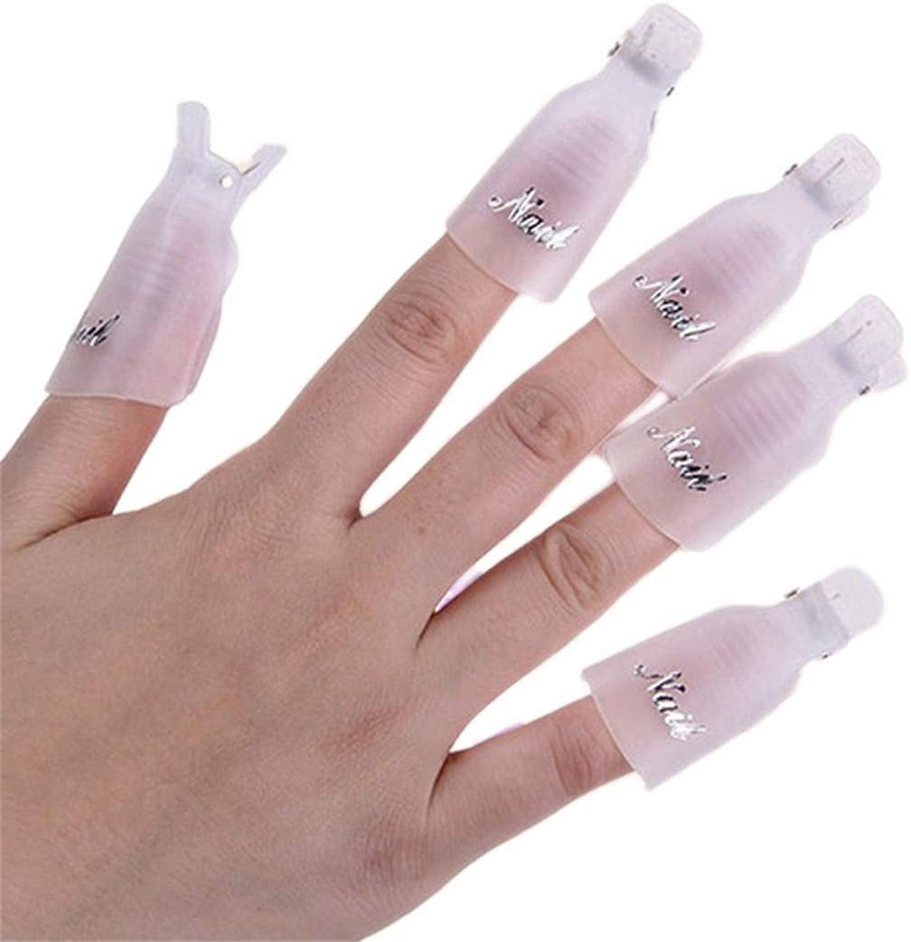 10Pcs Nail Polish Remover Wrap Cap Clips Acrylic Gel Fingers Nails Art ...