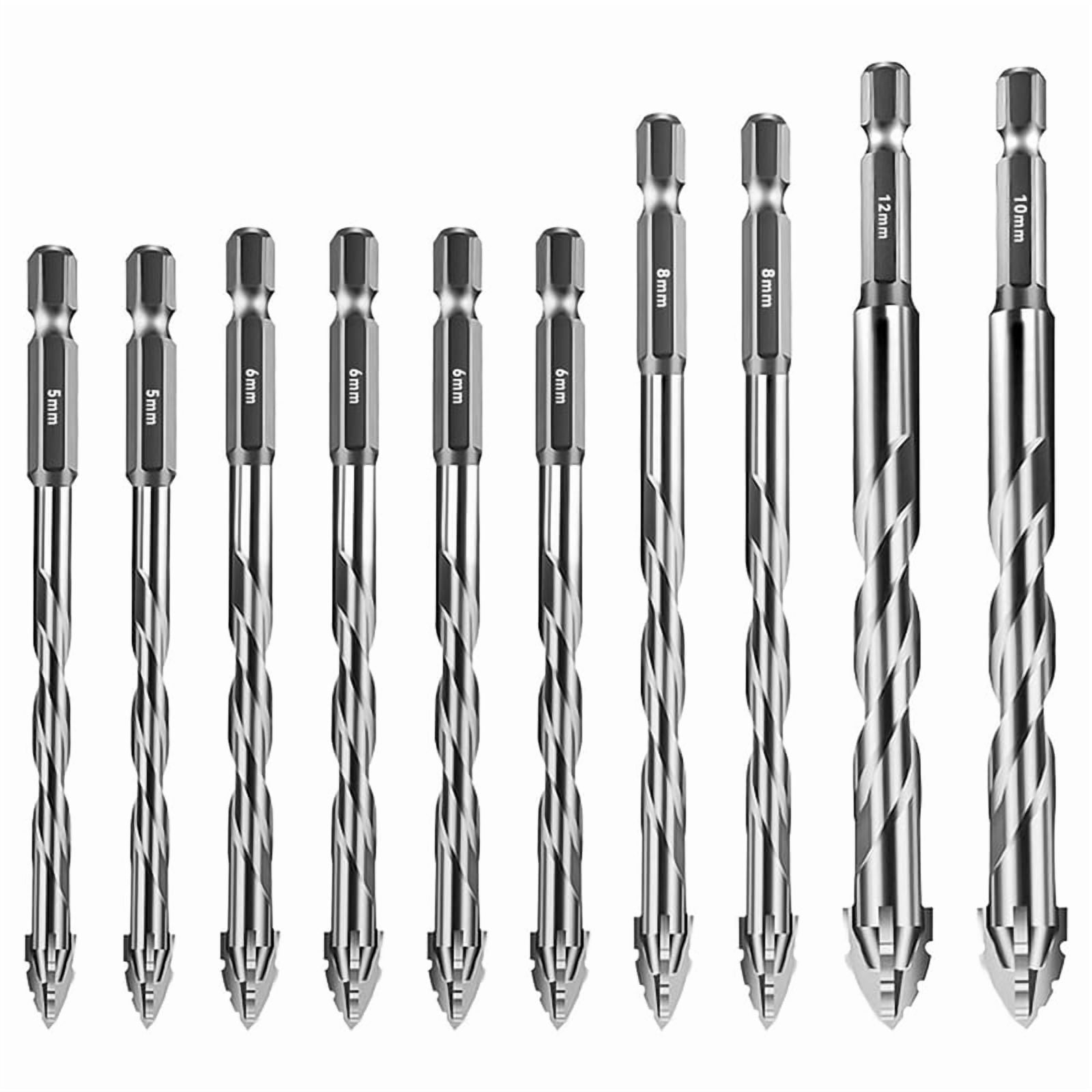 10Pcs New Four-Flute Sawtooth Eccentric Drill Bit Size 5/6/8/10/12mm ...