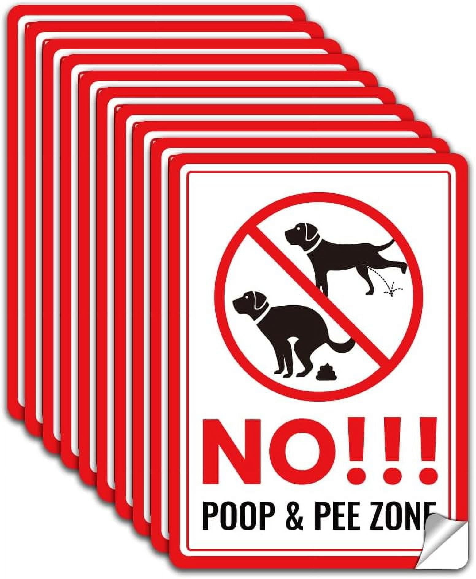 10Pcs No Poop And Pee Zone Sign Sticker PVC Waterproof No Poop And Pee ...