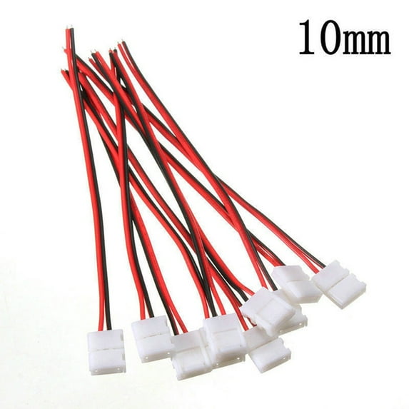10Pcs No Soldering 2 Pin Led Strip Connectors 10Mm Connector For 3528/ ...