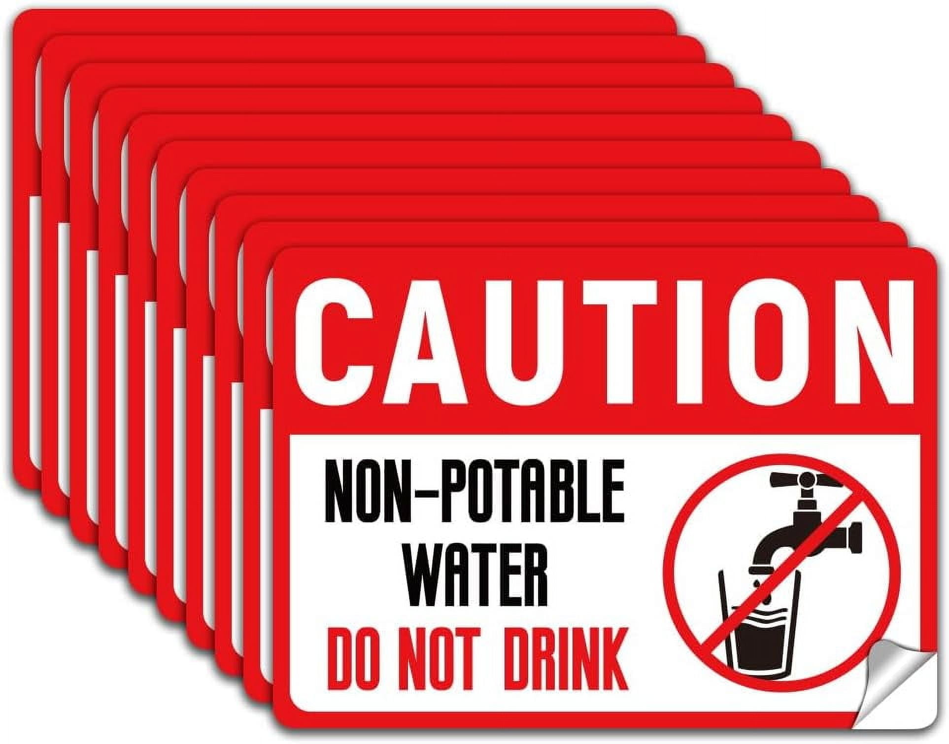 10Pcs Non Potable Water Sign Sticker PVC Waterproof Not for Drinking ...
