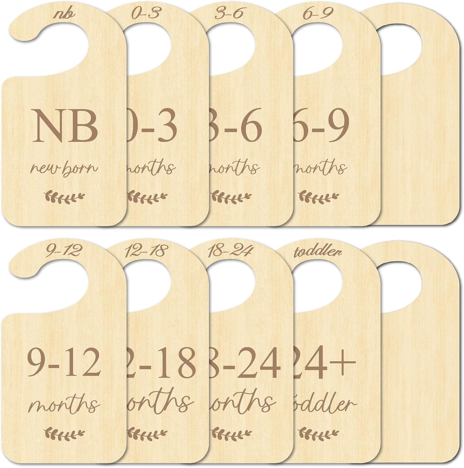 10Pcs Number Word Closet Dividers Nursery Single Side Reusable Wooden ...