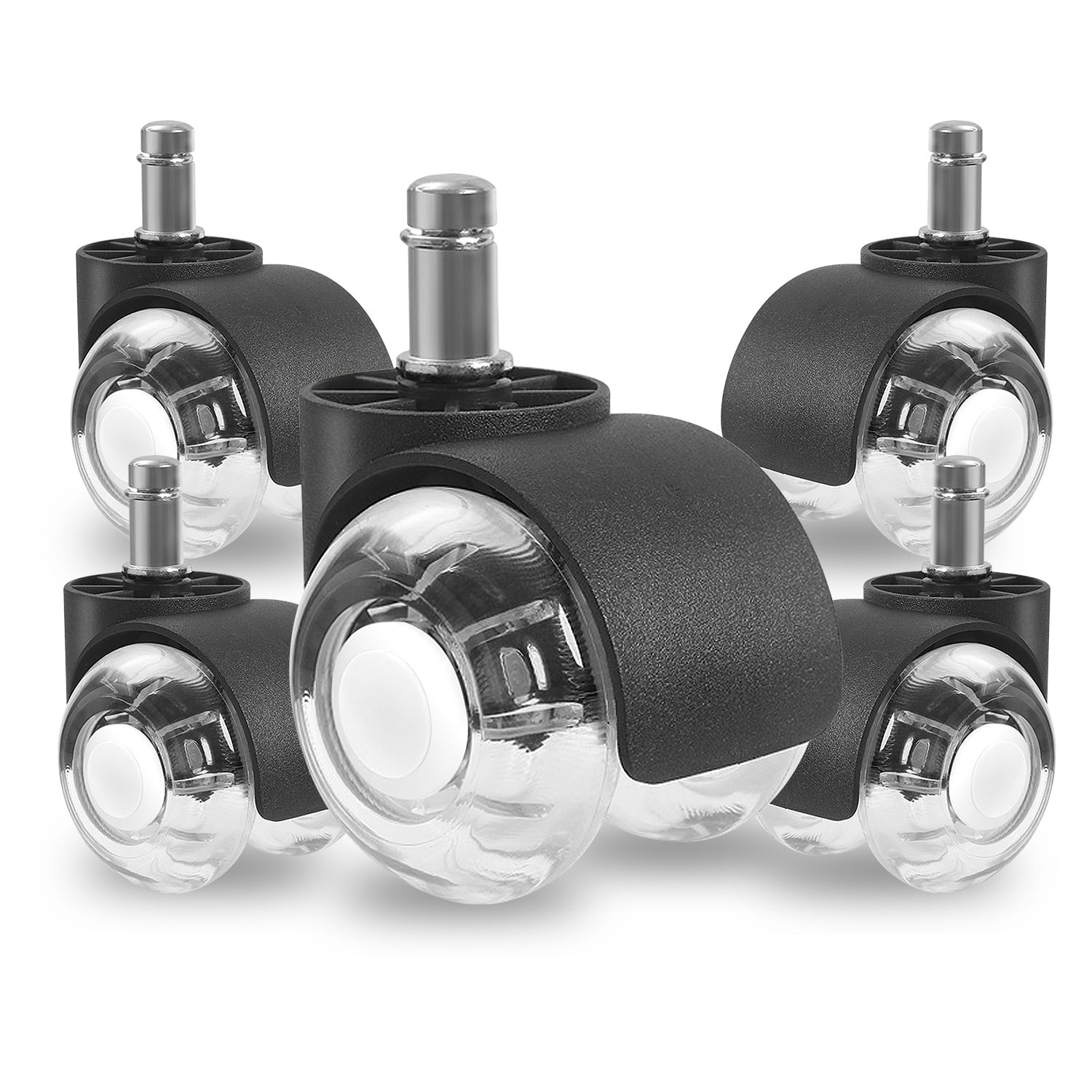 10Pcs Office Chair Wheels Replacement TeqHome Heavy Duty Polyurethane ...