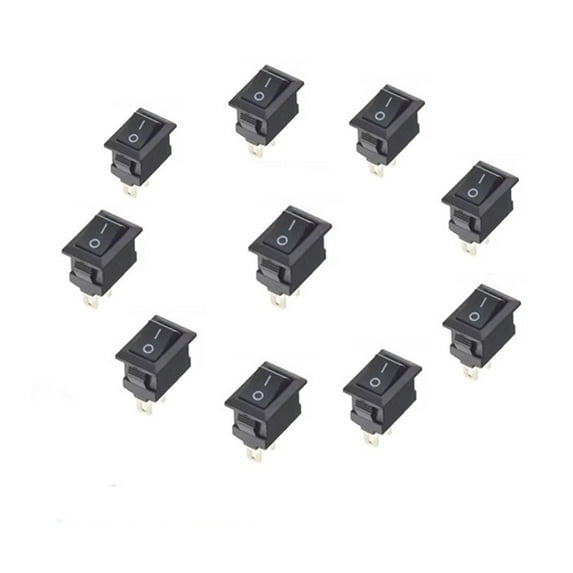 10Pcs On/Off Boat Rocker Switches 2 Pin 2 Position Snaps 250V 3A ON/OFF ...