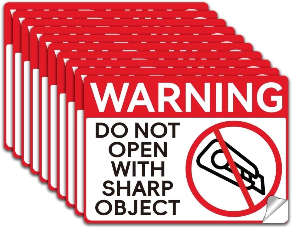 10Pcs Do Not Open with Object Label Decal Sticker PVC Warning ...