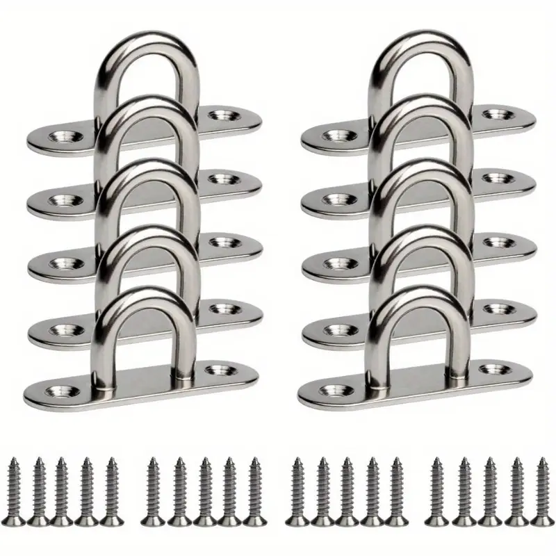 10Pcs Oval Eye Plate Marine Deck Buckle Staple Boat Shade Sail ...