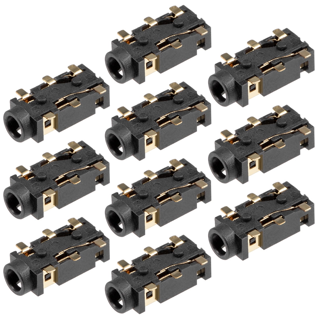 10Pcs PCB Mount 2.5mm 6 Pin Socket Stereo Jack Audio Video Connector PJ ...