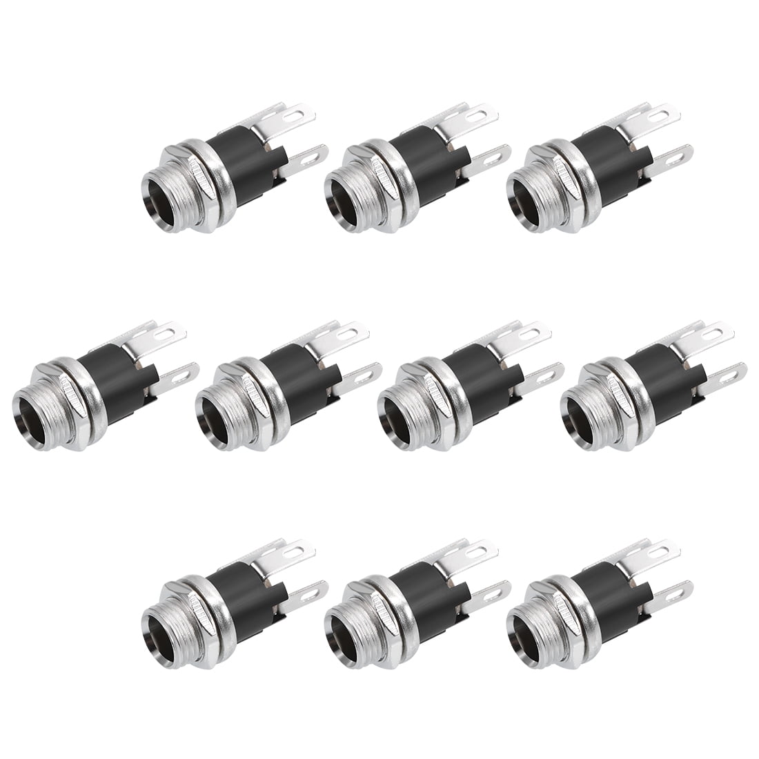 10Pcs PCB Mount DC Connector Audio Video Socket 3 Pin Female 5.5mm x 2 ...