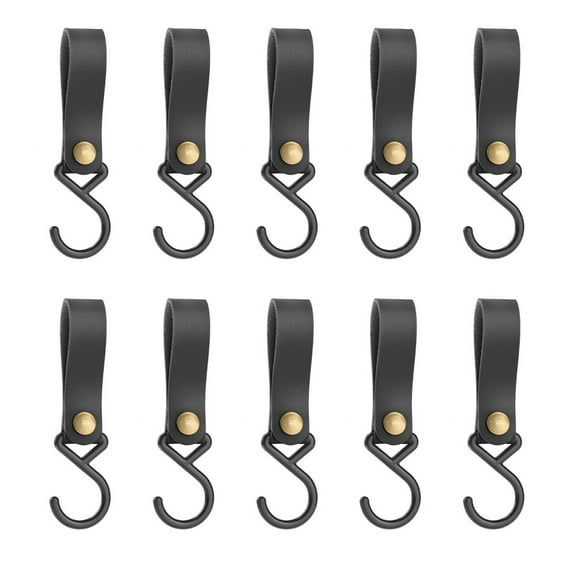 10Pcs PU Leather Strap S Hooks for Camping Efficient Space Saving ...