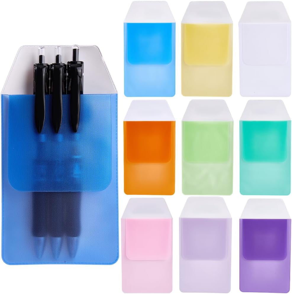 10Pcs PVC Pocket Protector Pencil Pocket Pouch 7.5 x 3.3 Inch Rectangle ...
