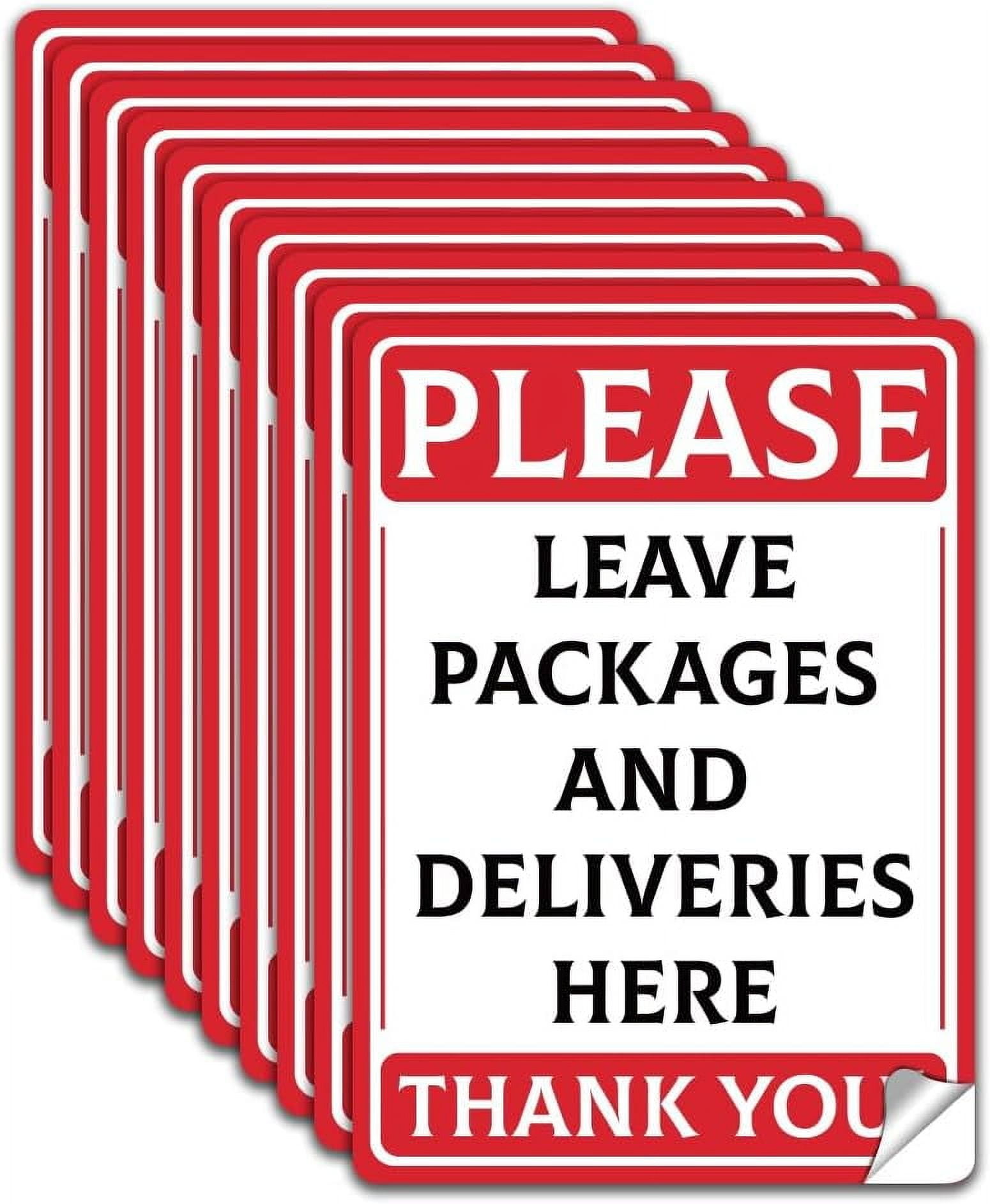 10Pcs Packages Delivery Here Sign Sticker Please Leave Packages and ...