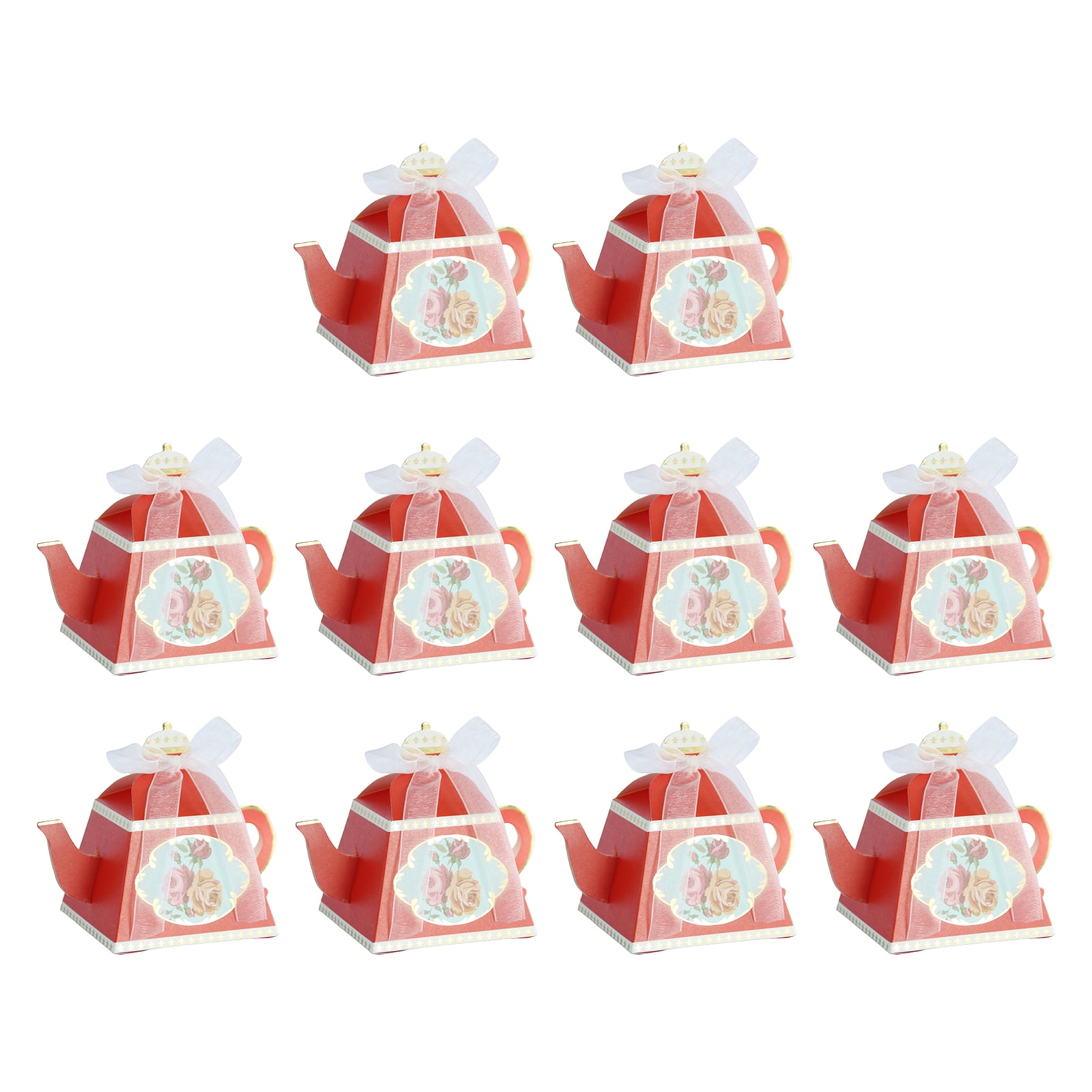 10Pcs Packaging Paper Box Smooth Edges Retro Paper Teapot Shape Vintage ...
