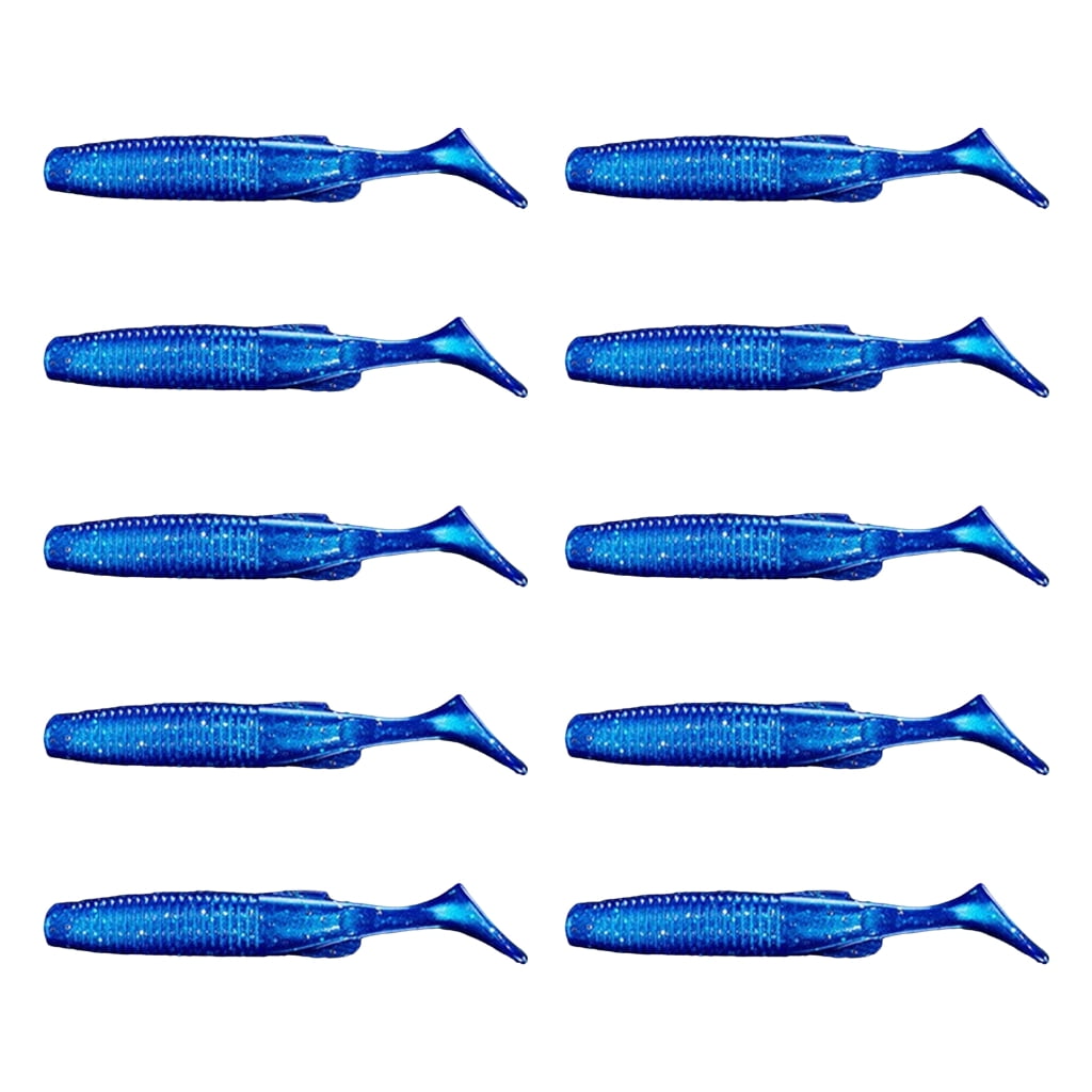 10Pcs Paddle Tail Swimbaits Lures Competitive T Tail Soft Baits Sinking ...