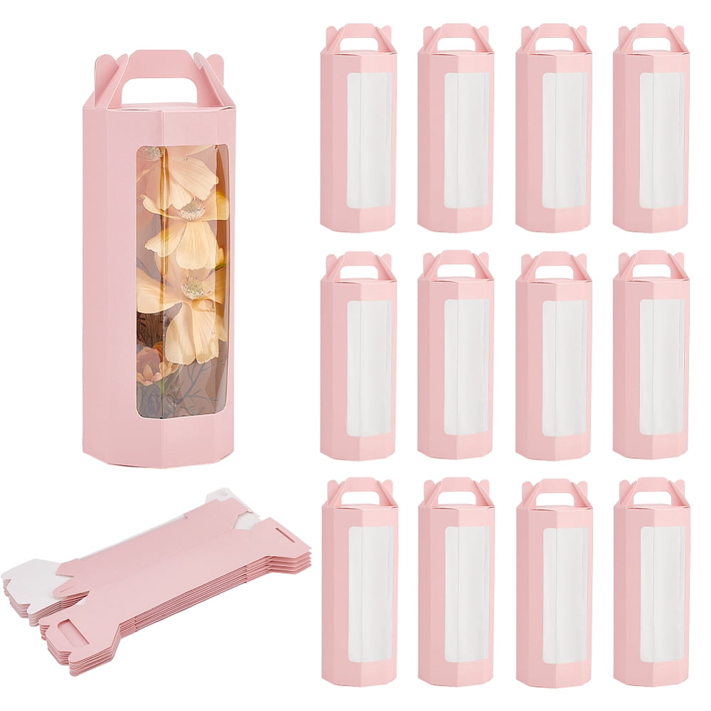 10Pcs Paper Gift Storage Boxes with Visible Window Packaging Carton ...