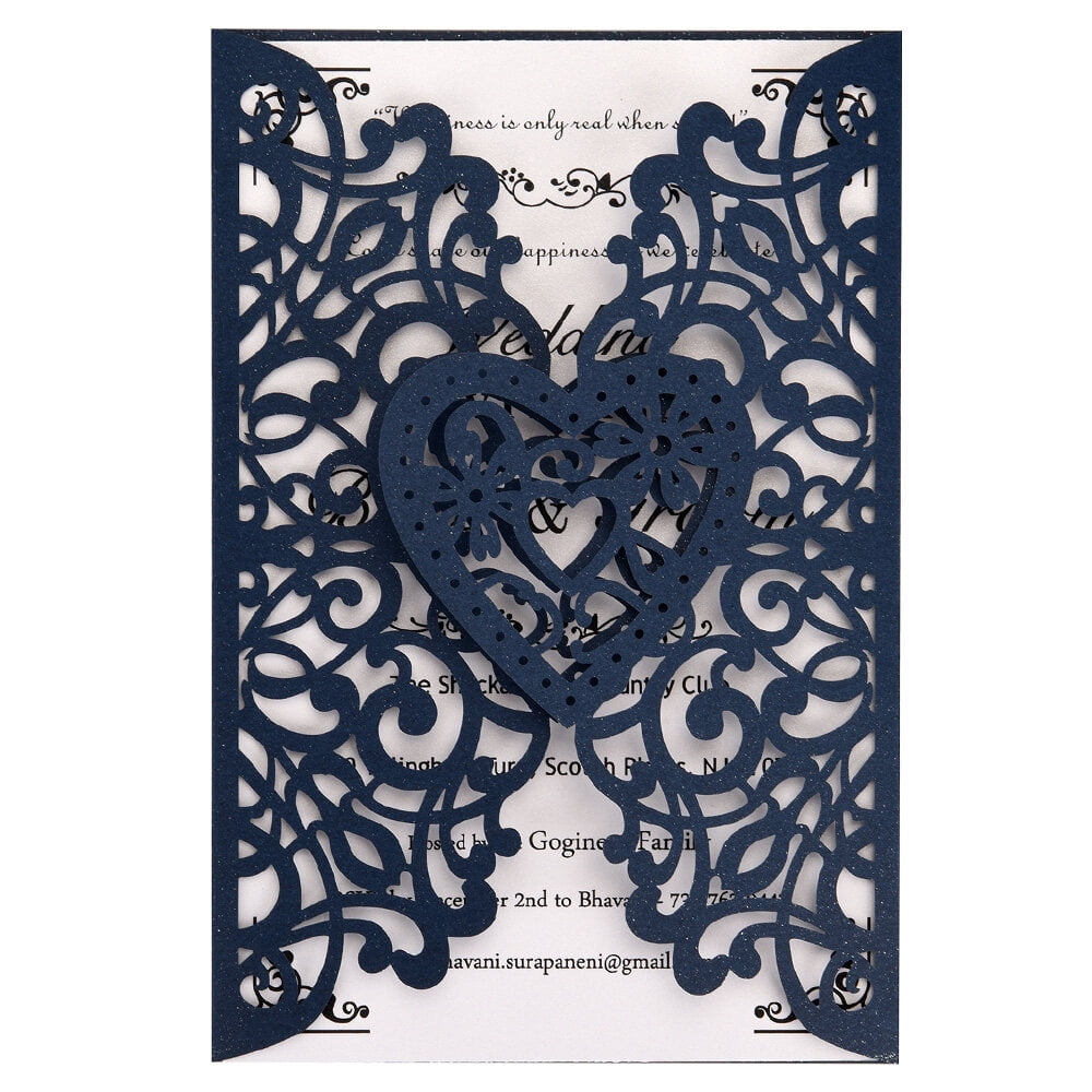 10Pcs Pearl Paper Floral Invitation Cards Invitation Holders for ...