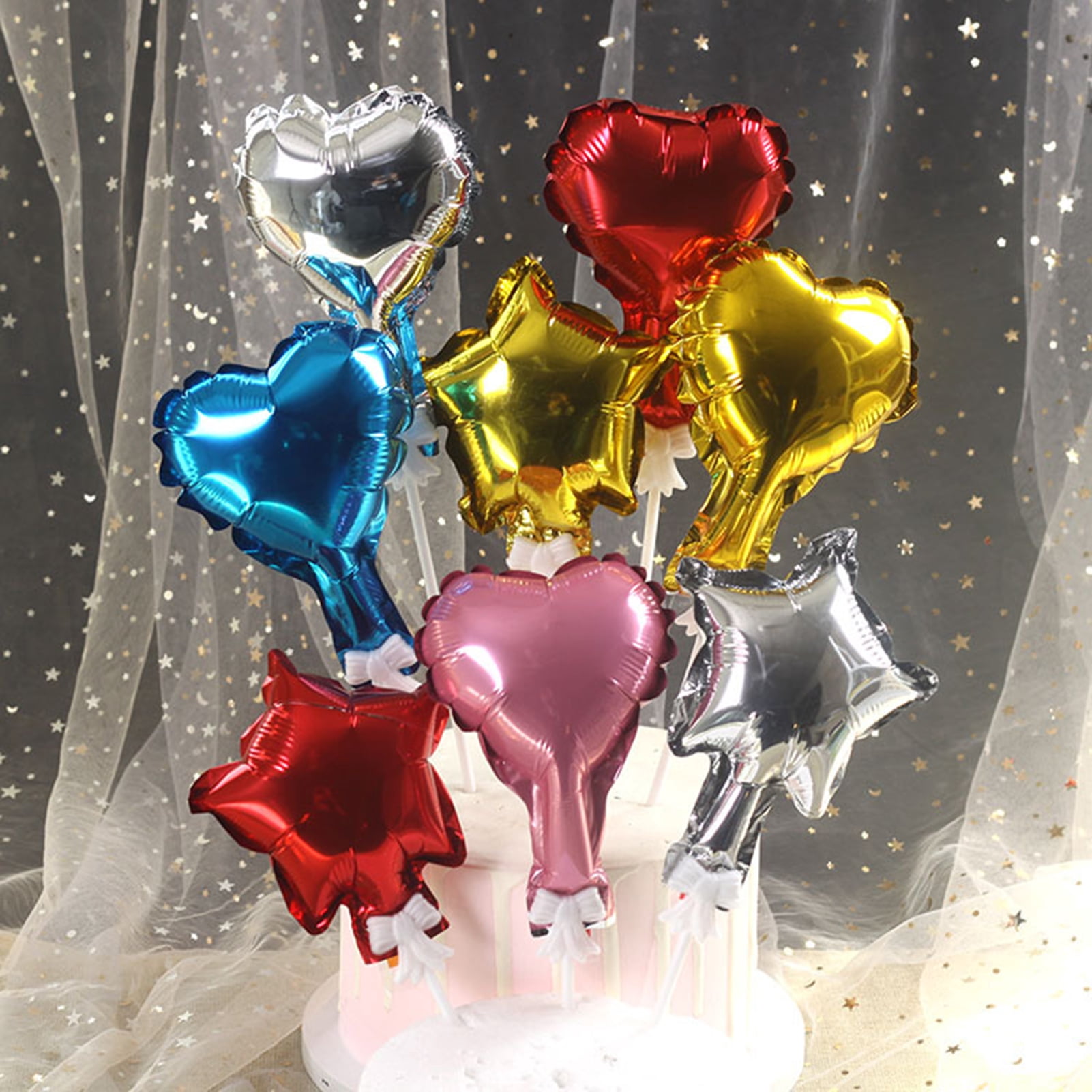 10Pcs Pentagram Foil Balloons Creative Shape Bright Color Anti ...