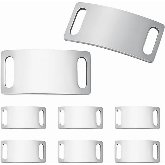10Pcs Personalized Dog Collar Adjustable Dog Collar Stainless Steel Stamping Blank Tag Rectangle ...