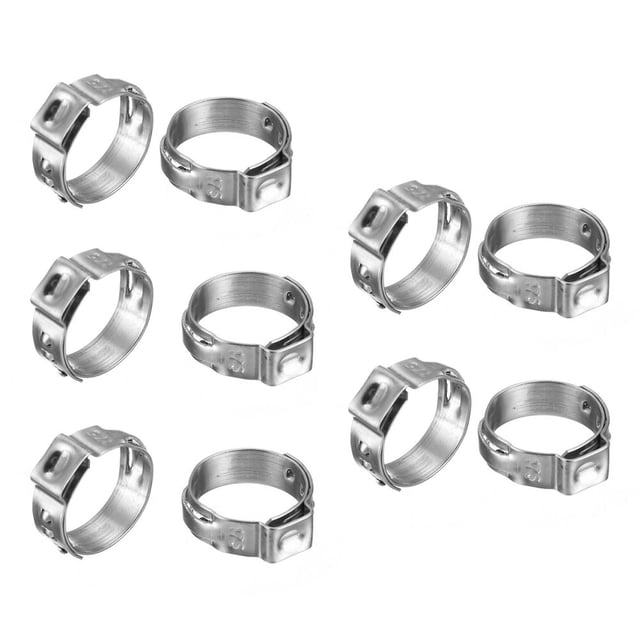 10Pcs Pex Stainless Steel Clamp Ring Crimp Fittings Single Ear Clamp ...