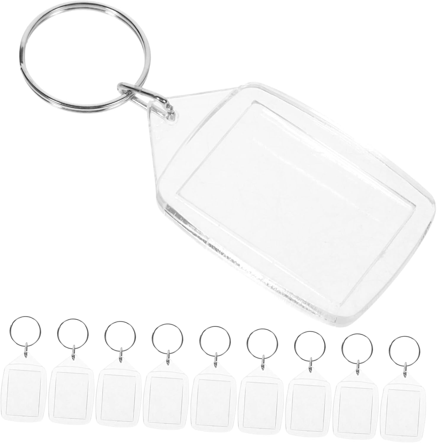 10Pcs Photo Keychains Blank Insertable Picture Holder for DIY Crafts ...
