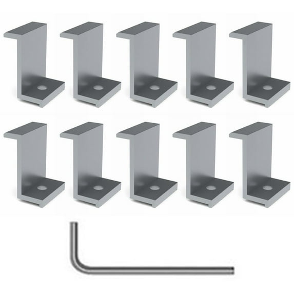 10Pcs Photovoltaic Solar Panel Mount Accessories Pv End Clamp Aluminum ...