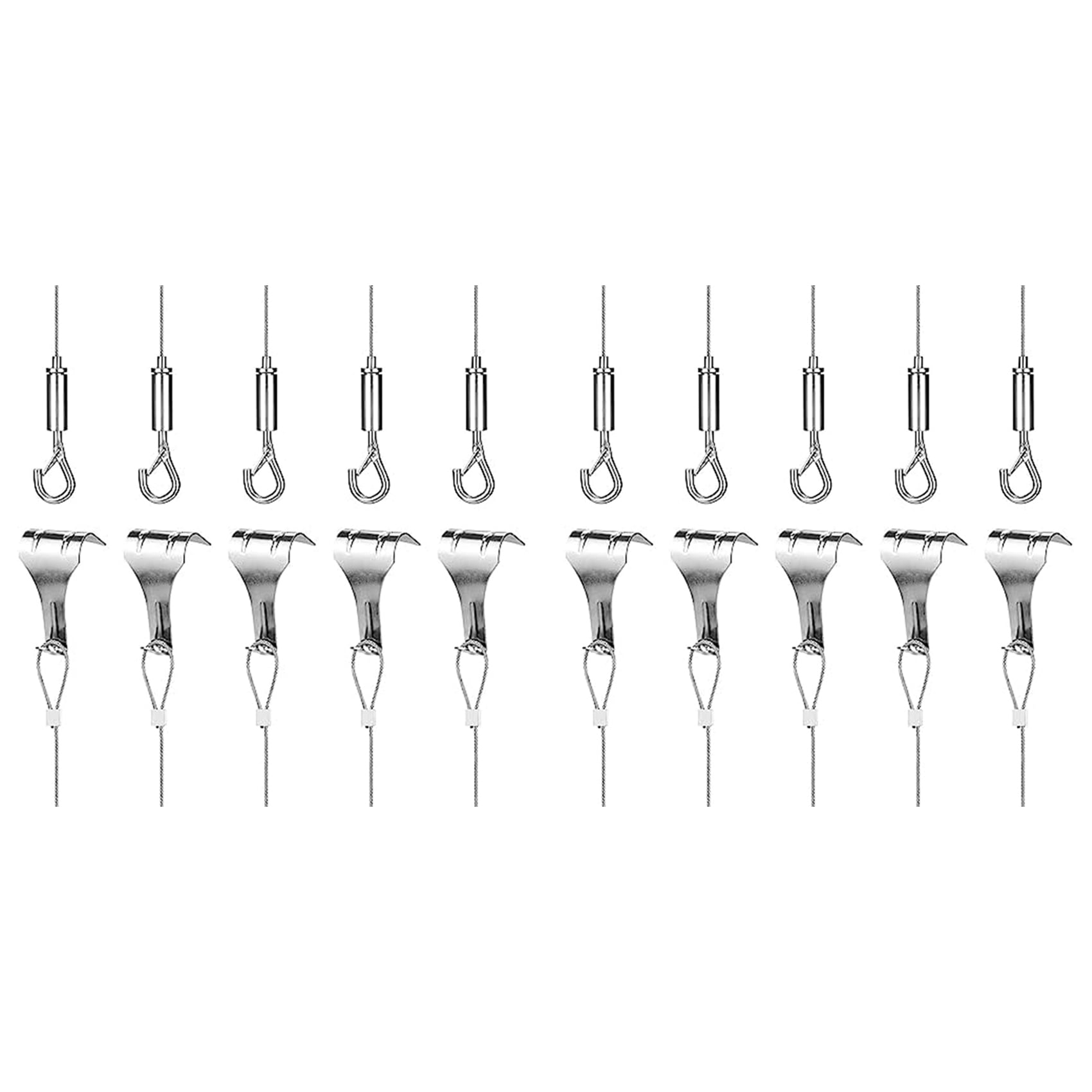 10Pcs Picture Hanging Wire Kit, 2M X Φ1.5mm Stainless Steel with Wire ...