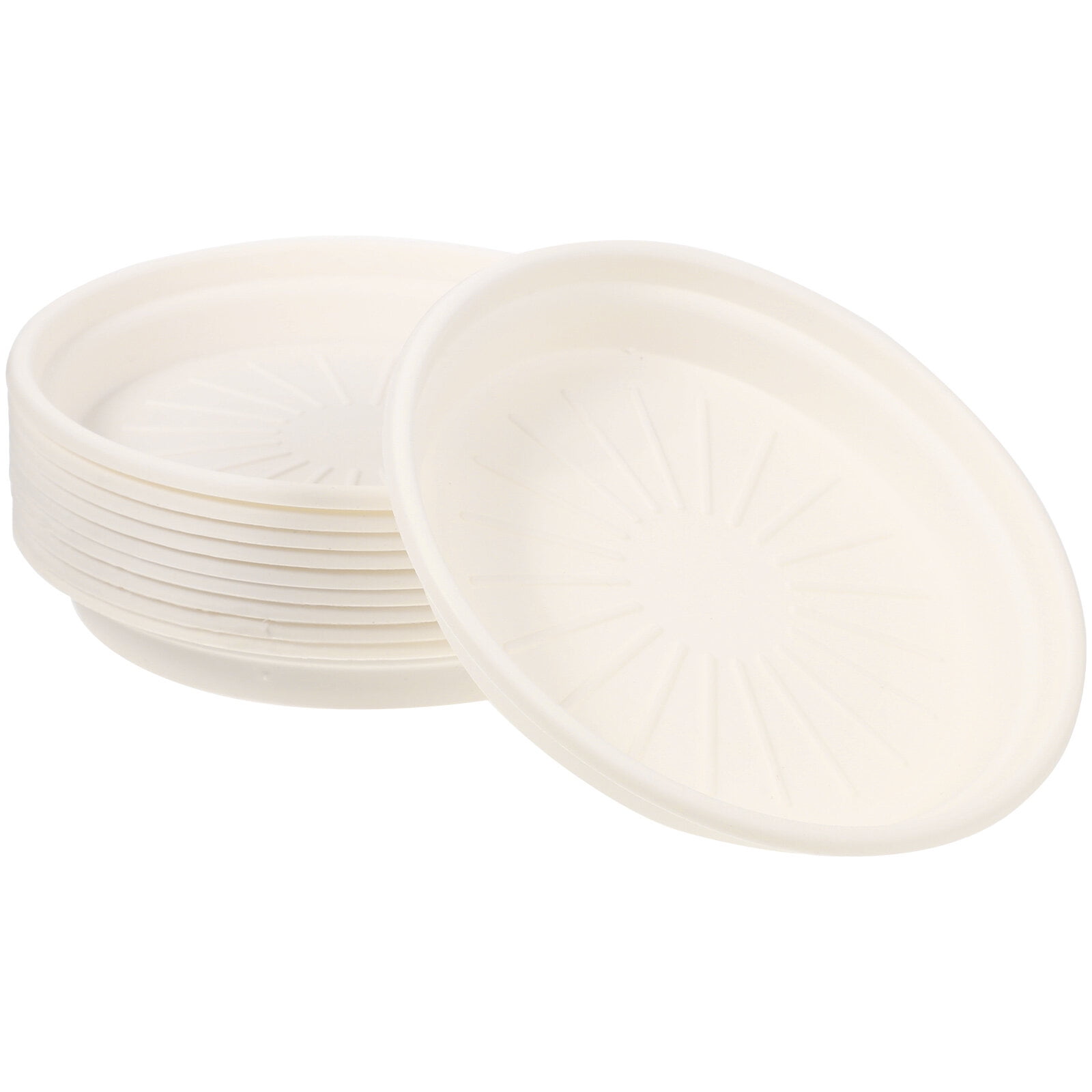 White Plastic Plant Saucer Heavy Duty Flower Pot Tray for Storage with ...