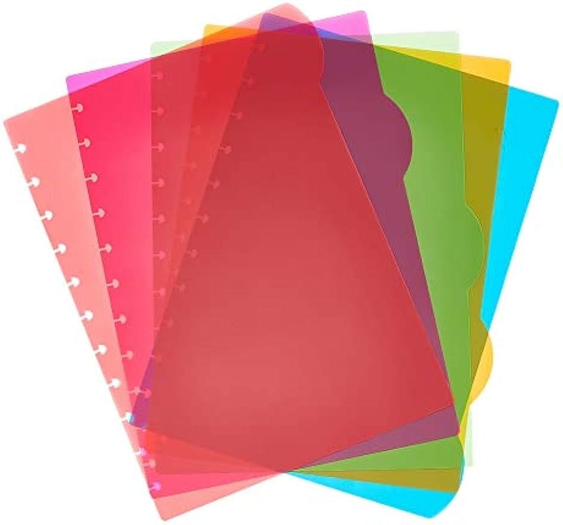 10Pcs Plastic Binder Dividers Multicolor Ring Binder Dividers 11 Holes ...