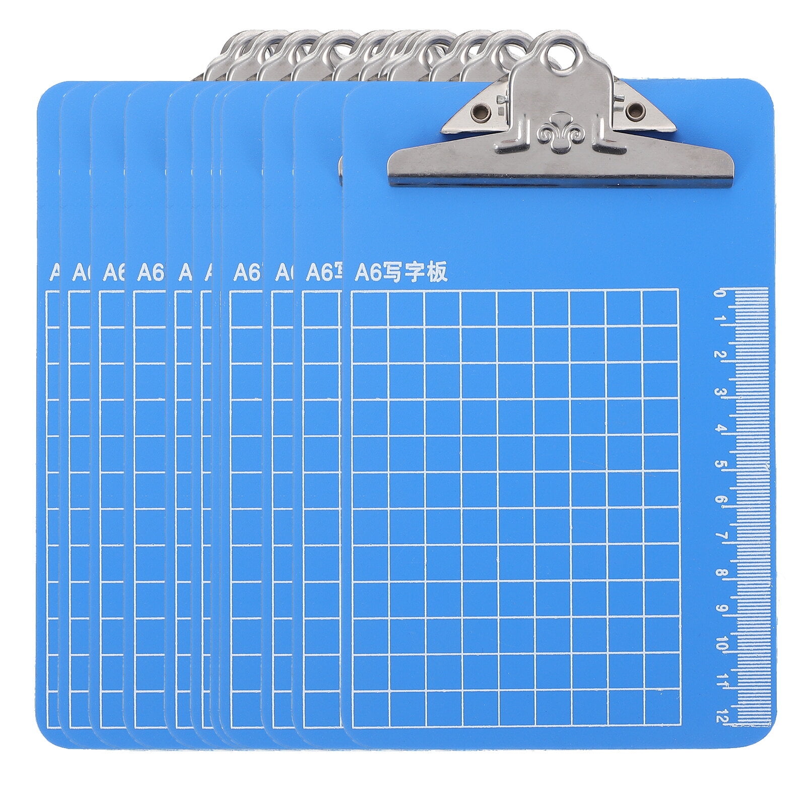 10Pcs Plastic Clipboards Clip Boards with Ruler Measurement A6 File ...