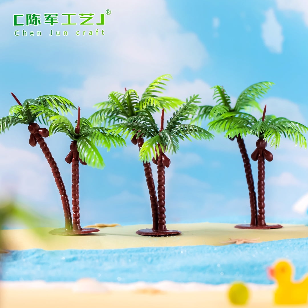 MERRYHAPY 10Pcs Simulation Coconut Tree Coconut Tree Model Green PVC ...