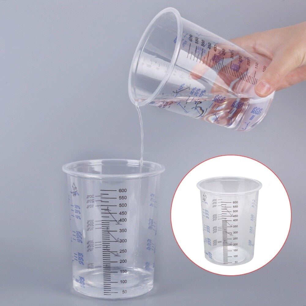 10Pcs Plastic Paint Mixing Cups Calibrated Spray Painting Cup ...