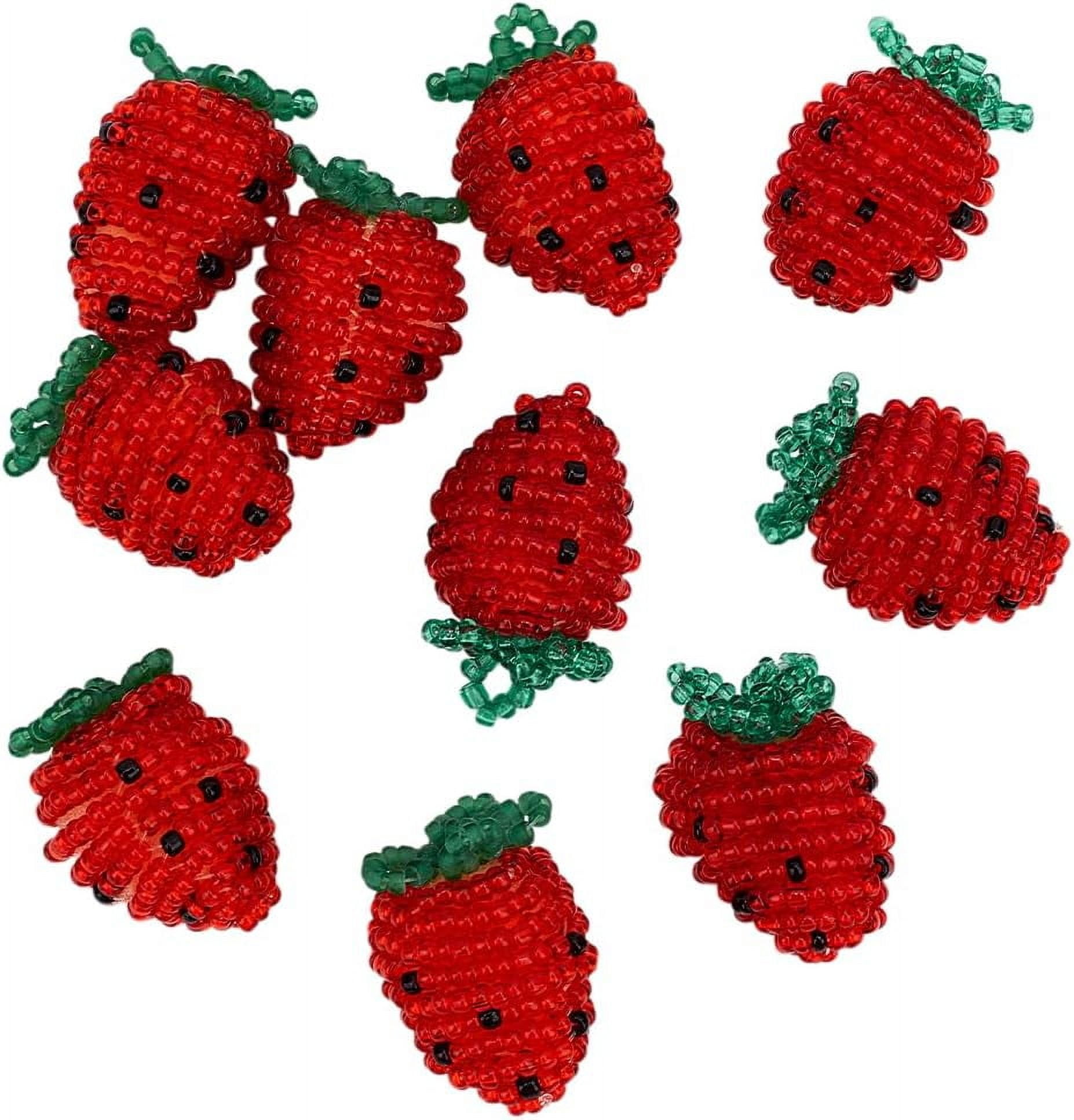 10Pcs Plastic Pendants Strawberry 23.5x18.5x15mm Hole: 2mm Red ...