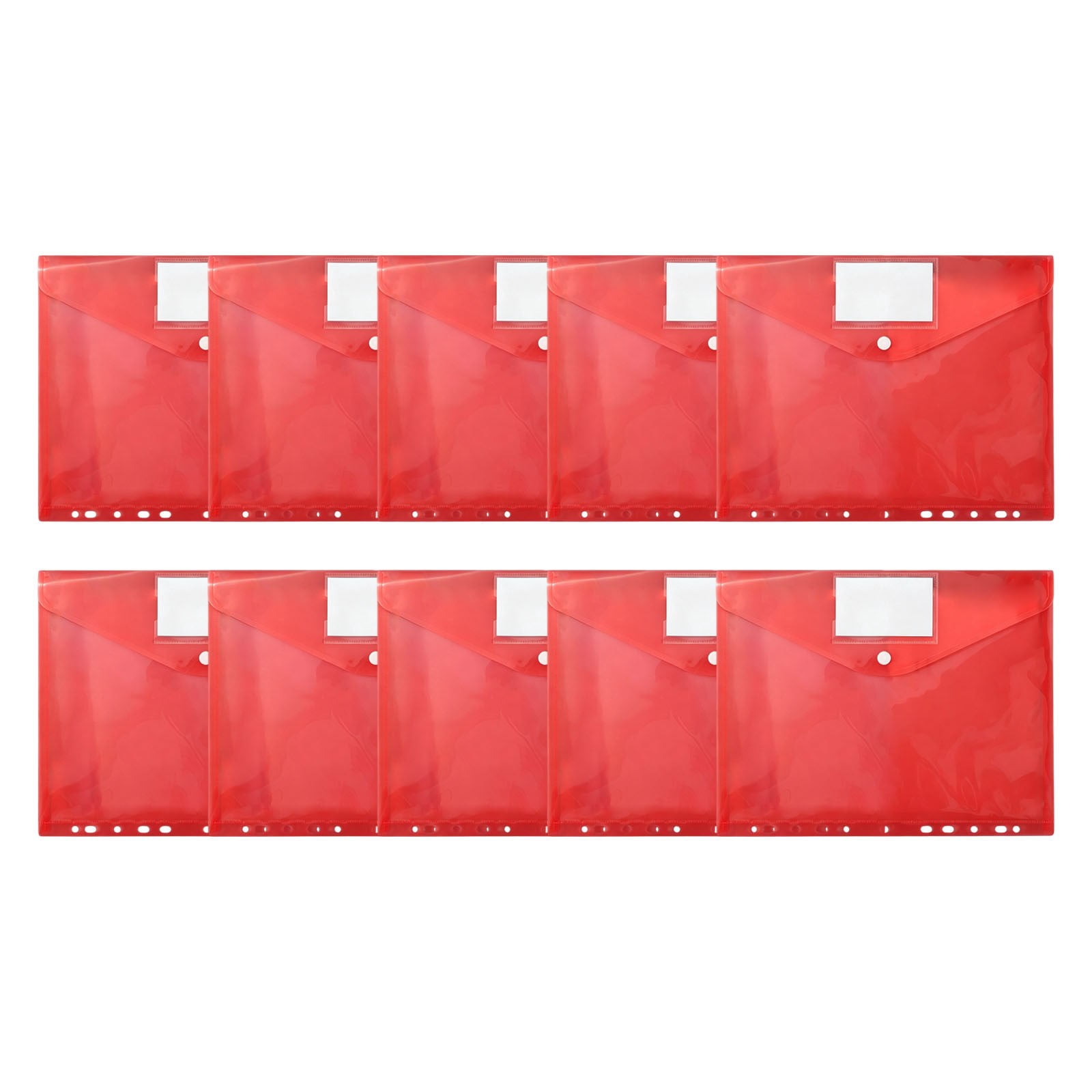 10Pcs Plastic Poly Filing Envelopes,Clear Document Folders with Label ...