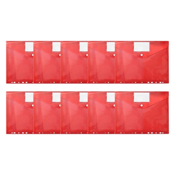 10Pcs Plastic Poly Filing Envelopes,Clear Document Folders with Label ...