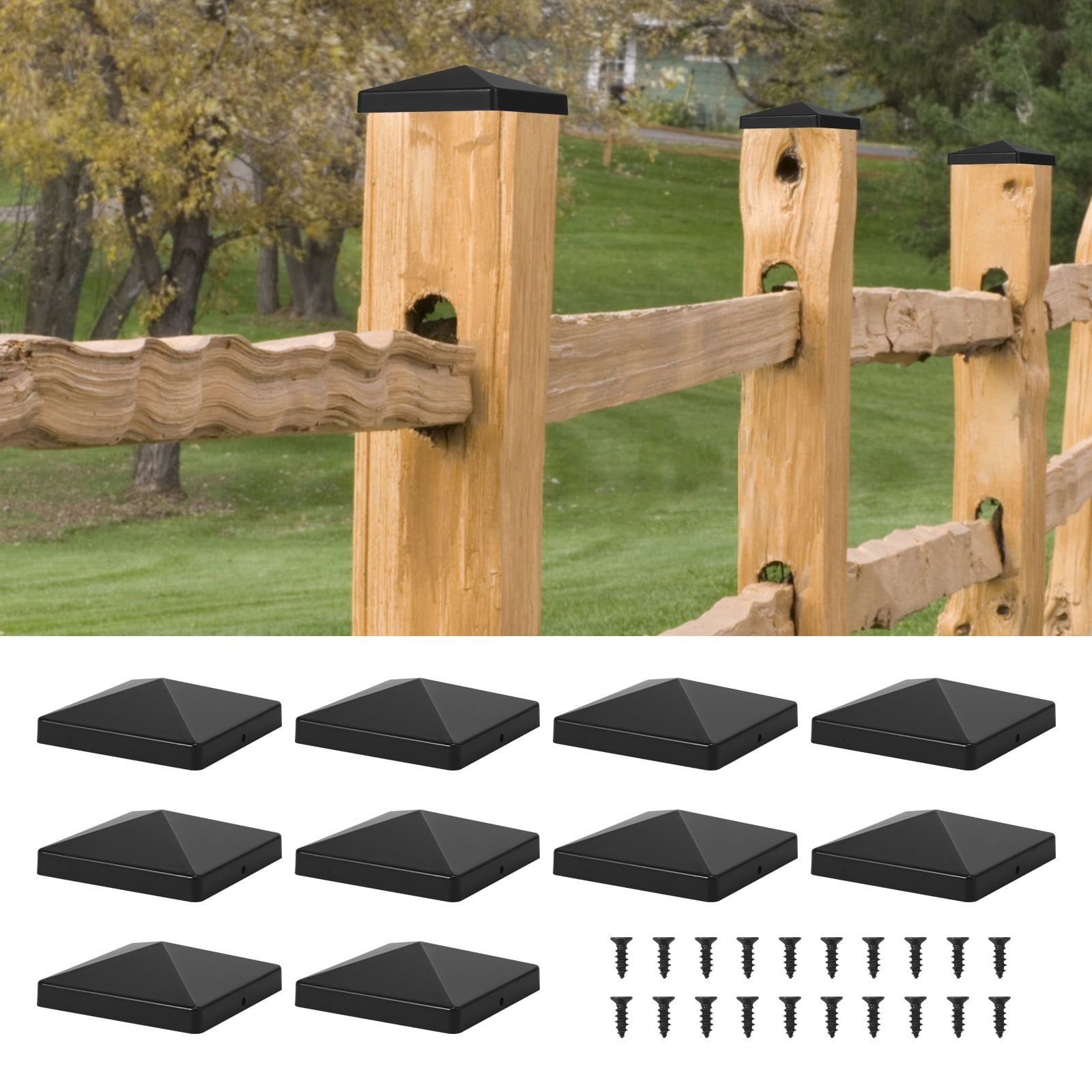 10Pcs Platic Fence Post Cap Effective Protection Square Column Cap Easy ...