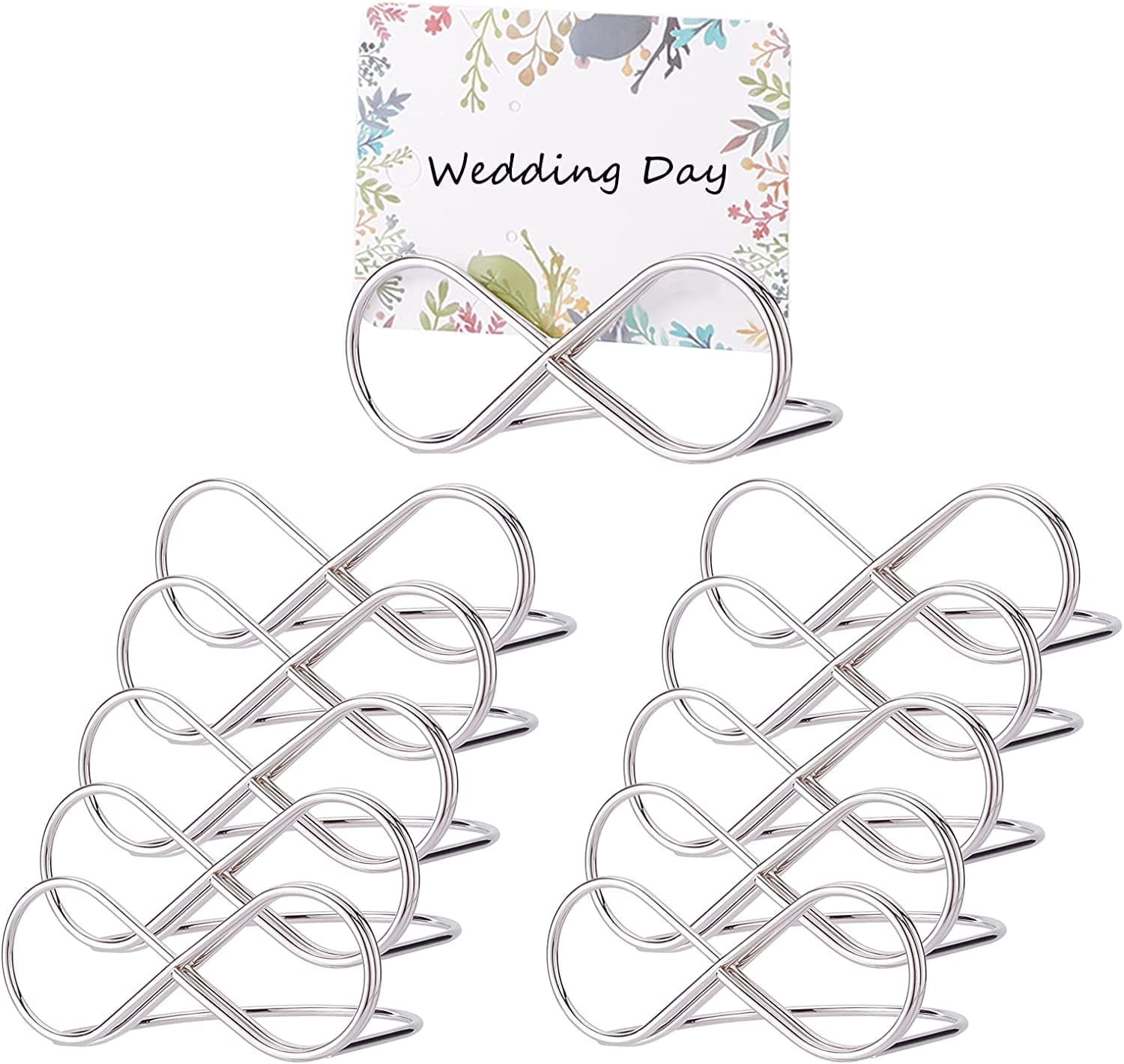 10Pcs Platinum Table Number Holder Stands Wedding Seating Labels Place ...