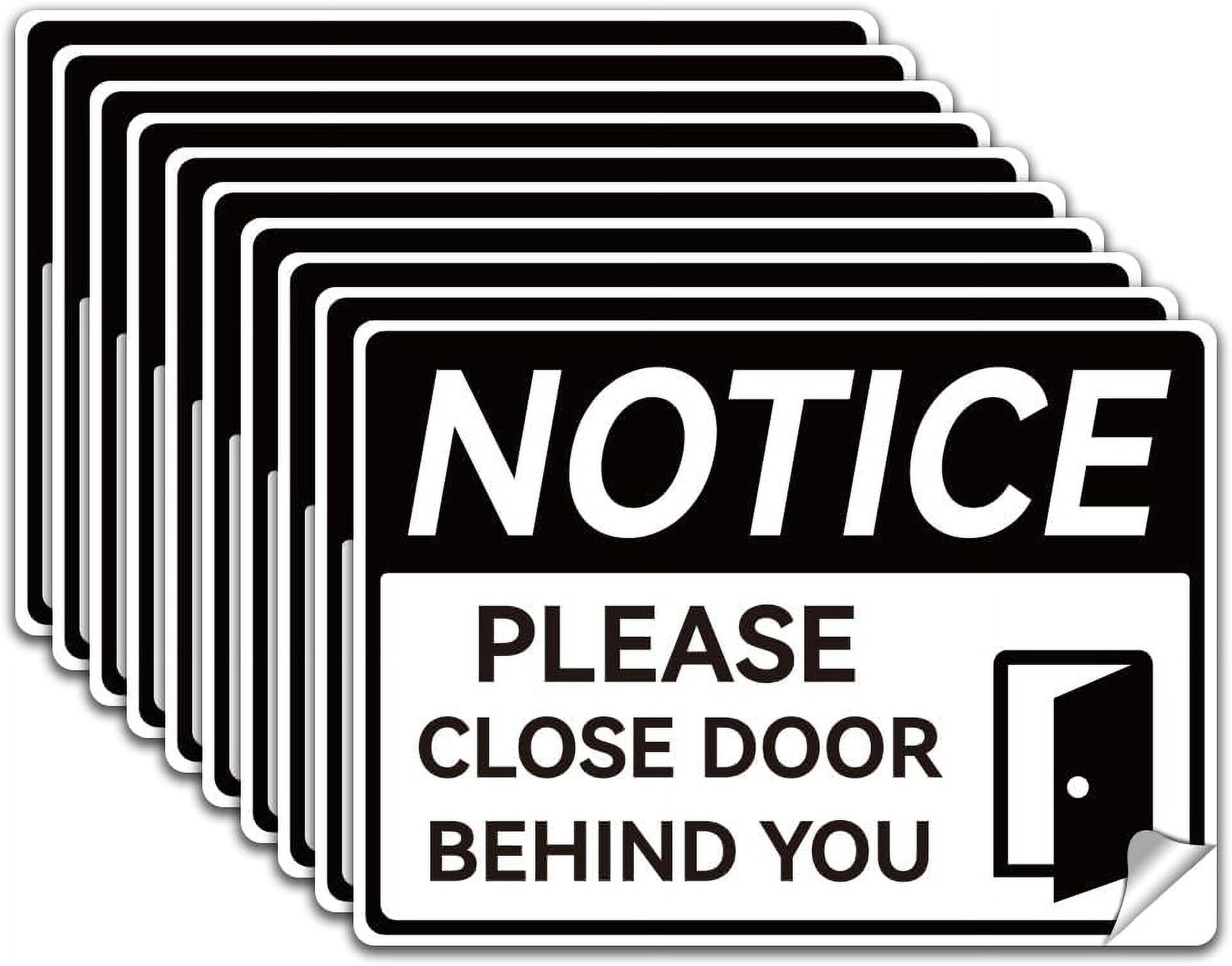 10Pcs Please Close Door Behind You Sticker Close The Door Sticker ...