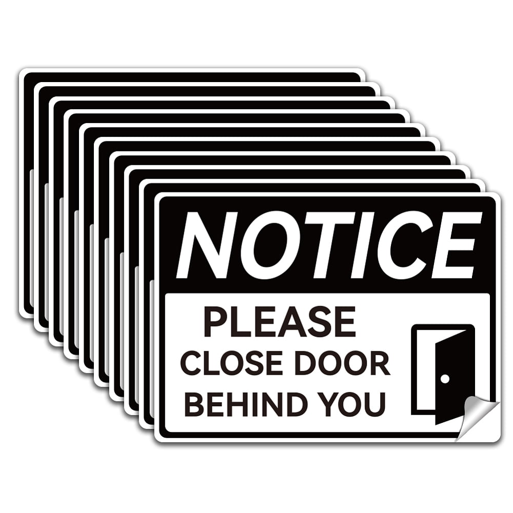 10Pcs Please Close Door Behind You Sticker Close The Door Sticker ...