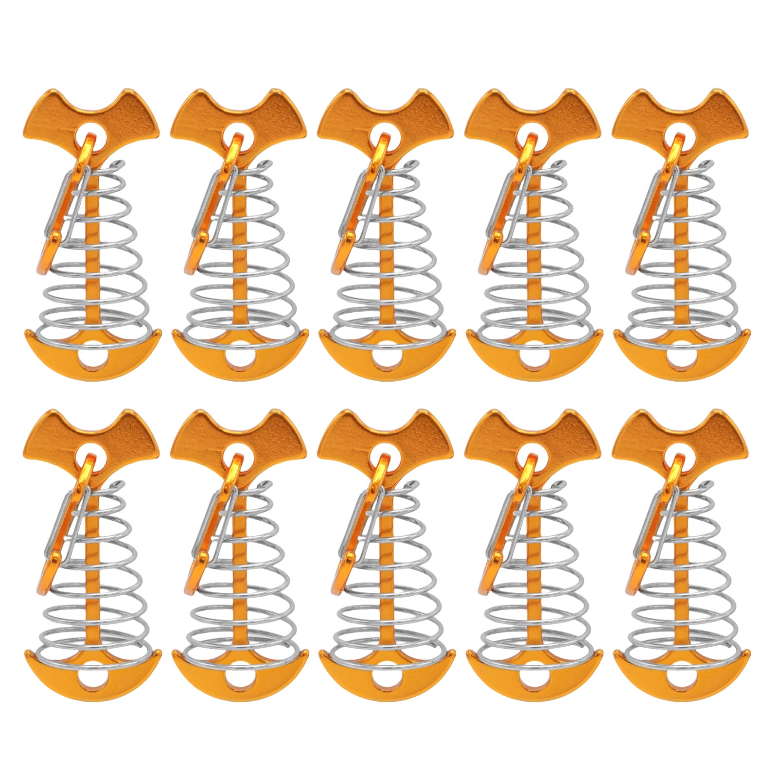 10Pcs Portable Fishbone Deck Anchors Peg with Spring Buckles Deck ...