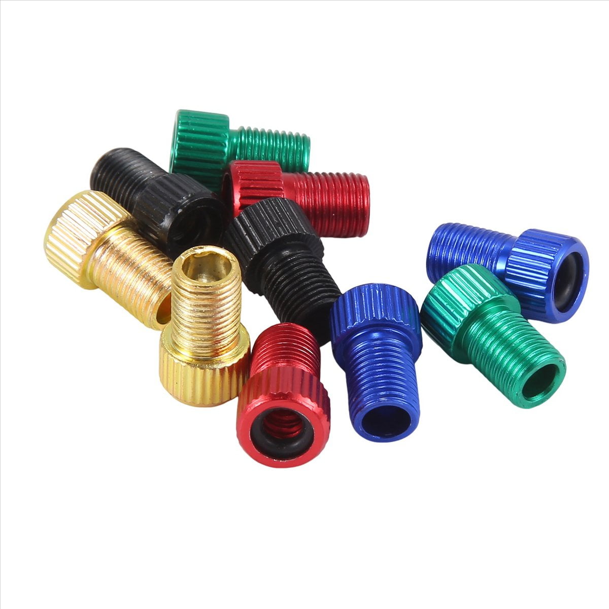 10Pcs Presta To Schrader Valve Adapter Converter Multicolor Bicycle Bike Tire Tube,2 * red ...