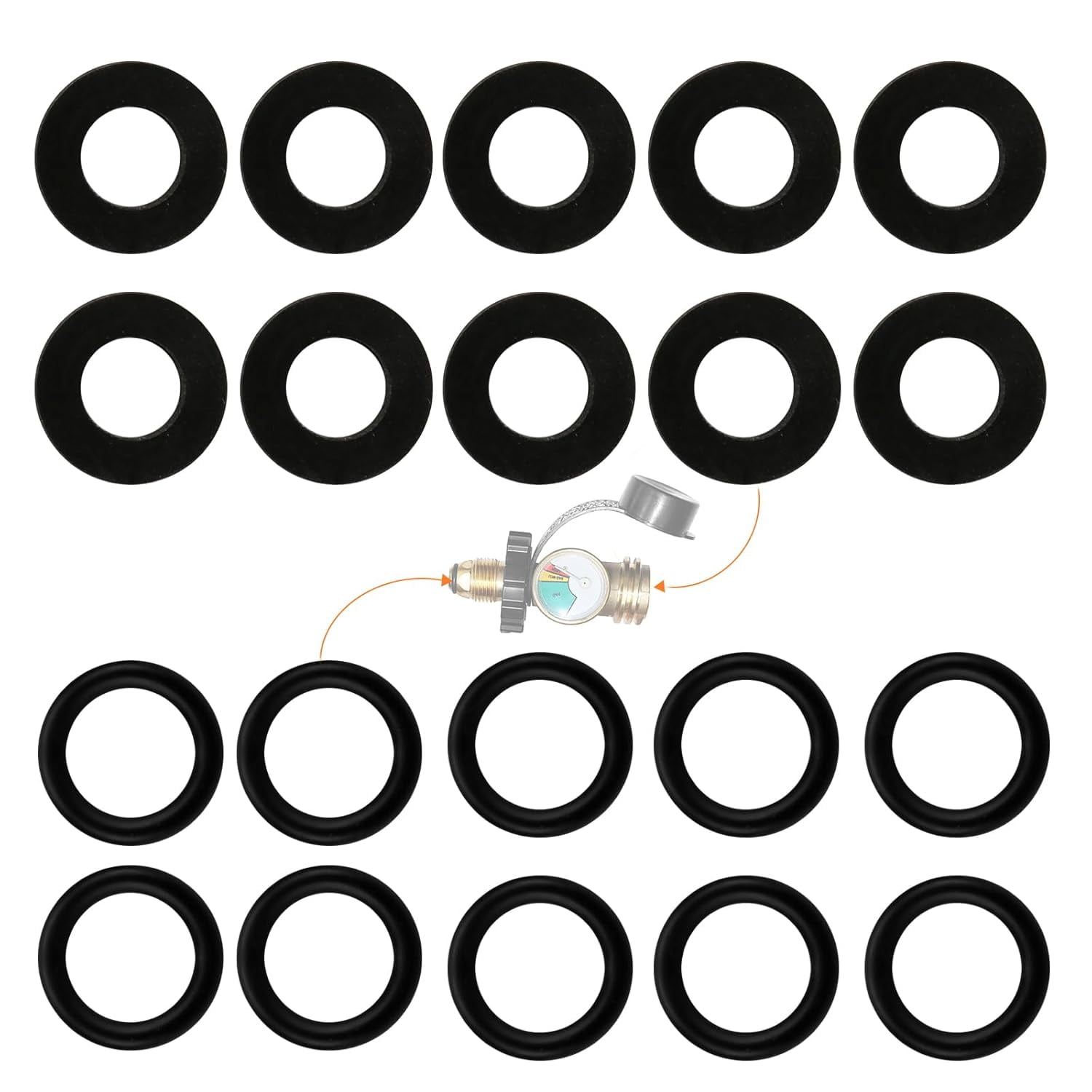 10Pcs Propane Tank Gasket & 10Pcs Soft Rubber O-Rings for All Soft Nose ...