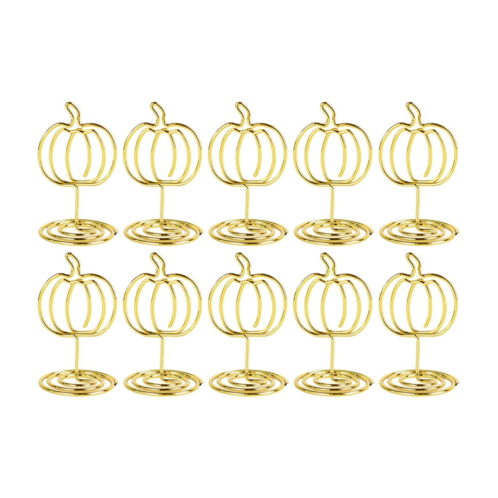 10Pcs Pumpkin Shape Metal Note Holder Table Number Stand Picture Clip ...